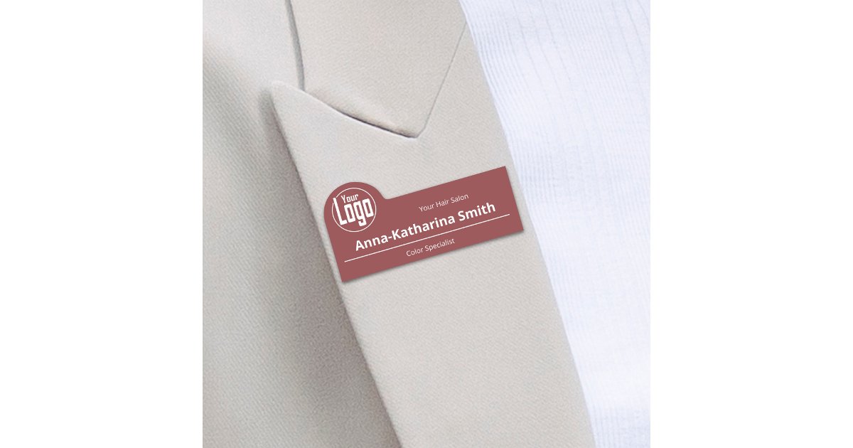Smoky Topaz Logo Business & Expertise Employee Name Tag | Zazzle