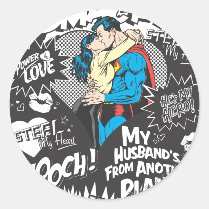 Smooch, Smack - Collage Classic Round Sticker | Zazzle.com