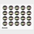 Smoochies Funny Kissing Mochi Pun Dark BG Classic Round Sticker | Zazzle