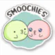 Smoochies Funny Kissing Mochi Pun Sticker | Zazzle