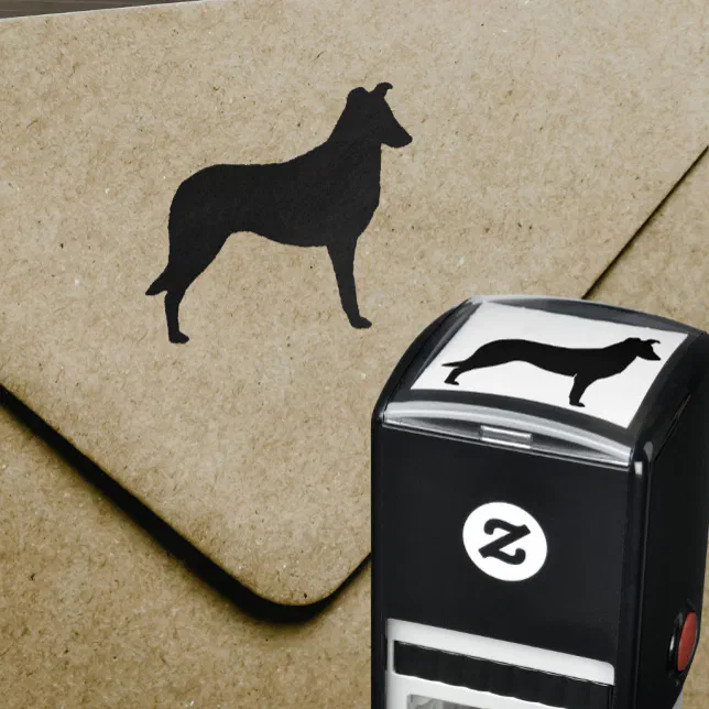 Smooth Collie Dog Breed Silhouette Rubber Stamp | Zazzle