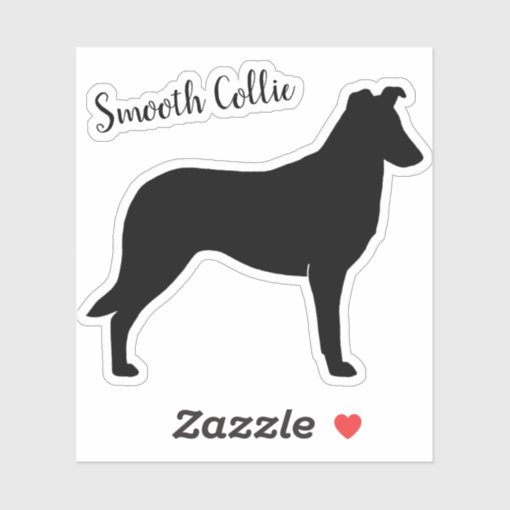 Smooth Collie Silhouette Dog Breed Vinyl Sticker | Zazzle