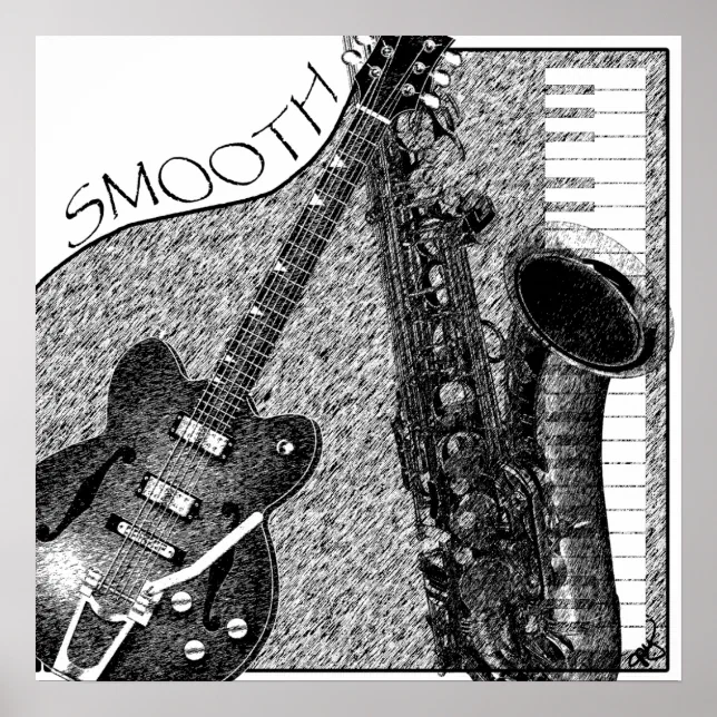 Smooth Jazz Poster Sketch | Zazzle
