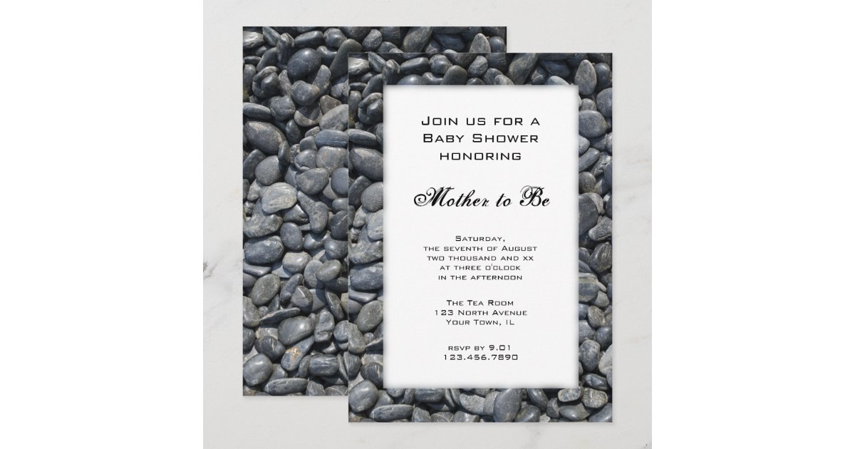 Smooth Pebbles Baby Shower Invitation | Zazzle