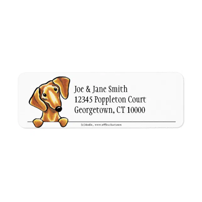 Smooth Red Dachshund Clean & Simple Label | Zazzle