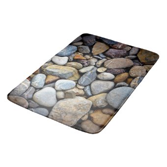SMOOTH WASHED RIVER ROCKS BATH MAT | Zazzle