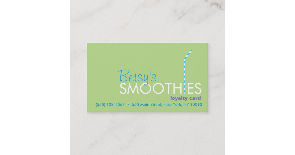 Smoothie Customer Loyalty Reward Card | Zazzle