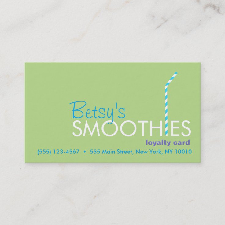 Smoothie Customer Loyalty Reward Card | Zazzle