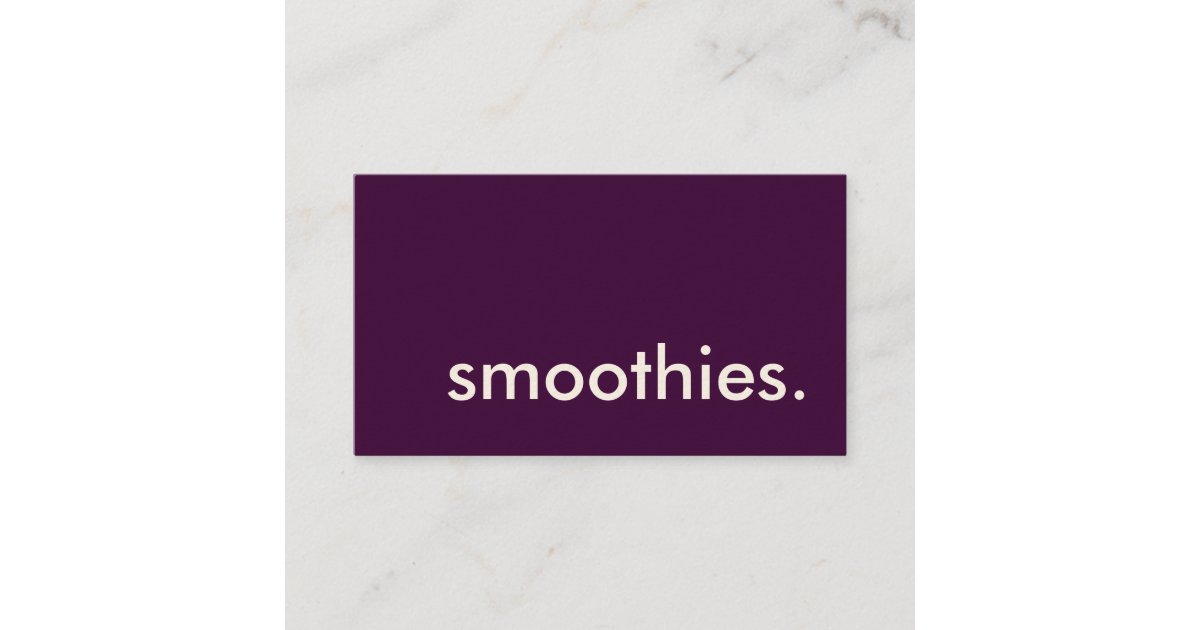 smoothies. loyalty punch card | Zazzle