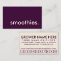 smoothies. loyalty punch card | Zazzle
