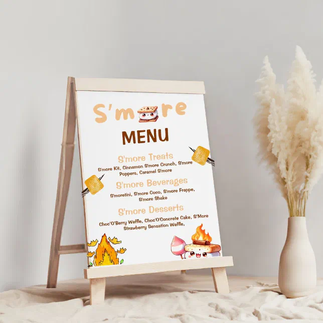 S'more Bar Menu Sign Smore Bar S'mores Station Out | Zazzle
