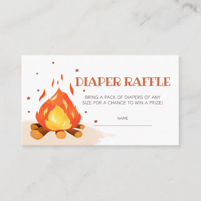 S'more Bonfire Baby Shower Diaper Raffle Enclosure Card | Zazzle