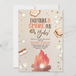 S'more Bonfire Smore Fun Couples Baby Shower Invitation | Zazzle