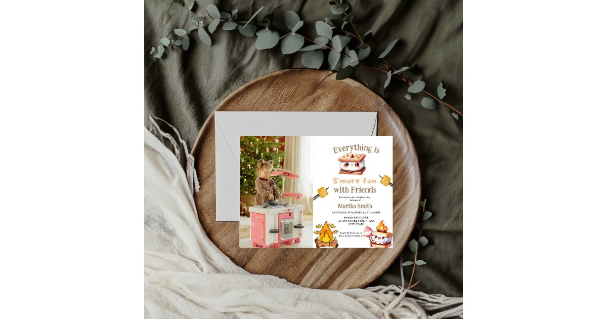 S'more Bonfire Smore Fun Couples Birthday party Invitation | Zazzle