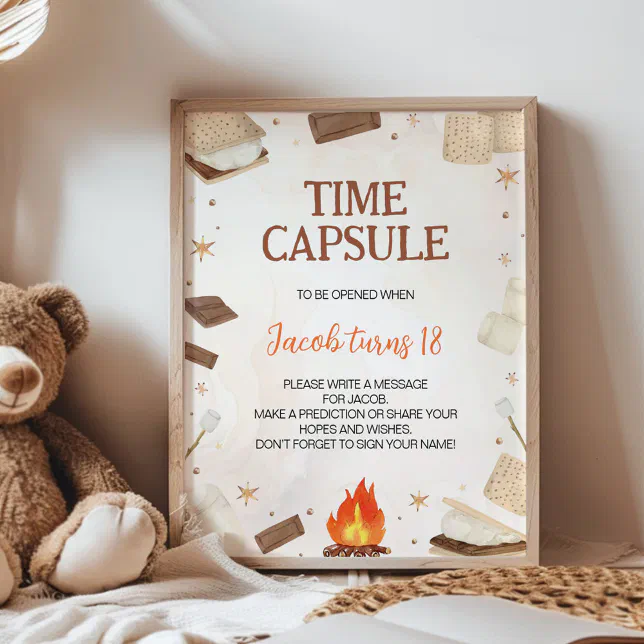 S'more Campfire Camping Party Time Capsule Poster | Zazzle