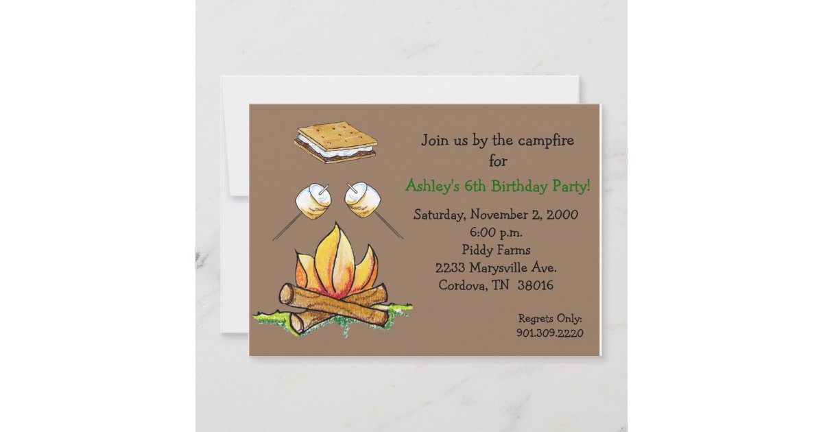 Smore Campfire Invitation | Zazzle