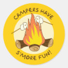 S'more Fun With Friends Bonfire Birthday Party Square Sticker | Zazzle.com