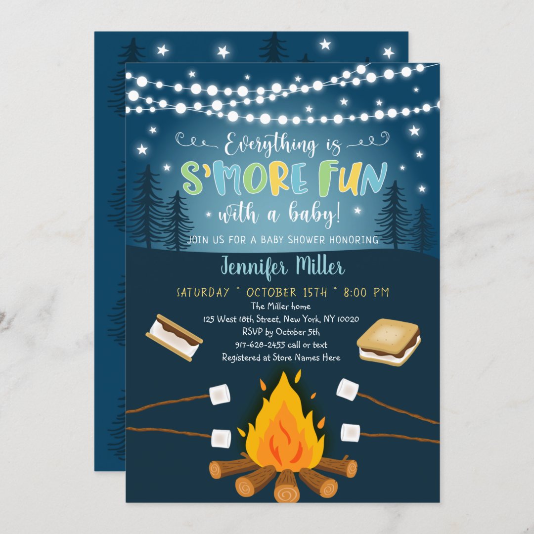 S'more Fun With A Baby S'mores Baby Shower Invitation | Zazzle