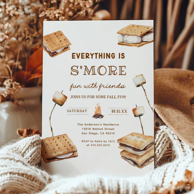 S'more Fun With Friends Smores Party Invitation | Zazzle
