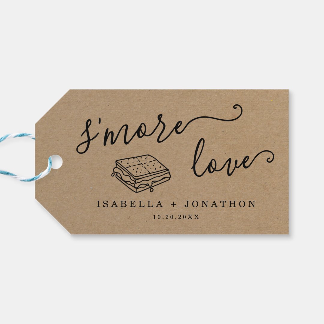 Smore Love Personalized Wedding Bridal Shower Gift Tags | Zazzle