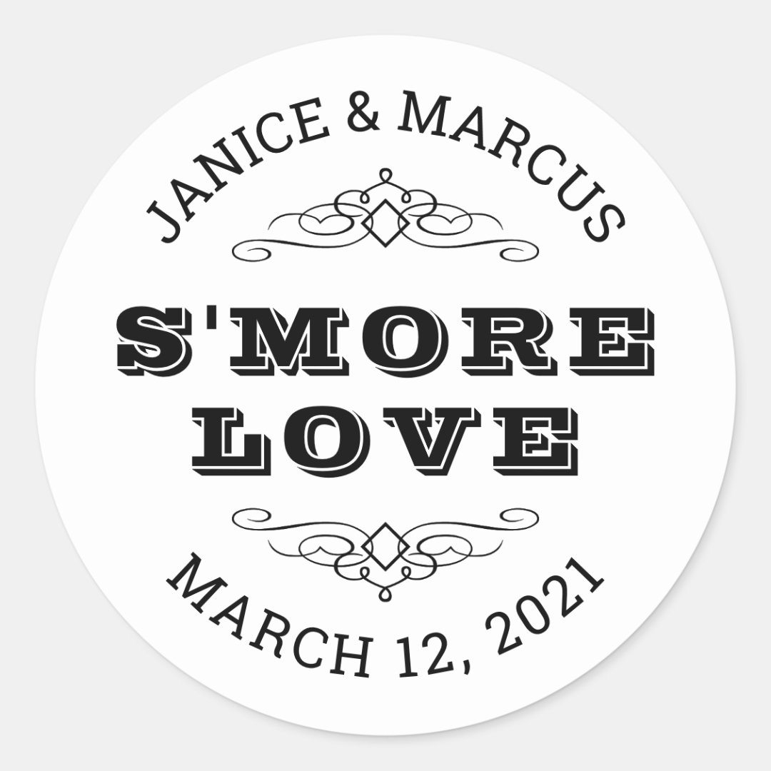 S'more Love Stickers, Smore Favor Stickers | Zazzle