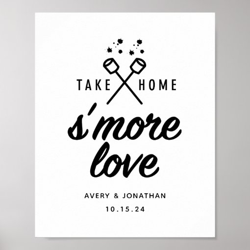S'more Love Wedding Favor Sign | Zazzle