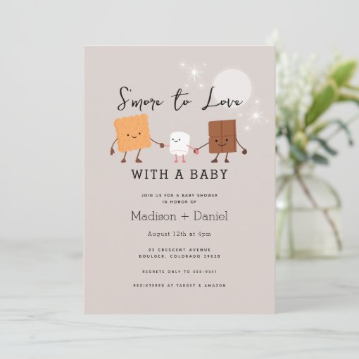 S'more to Love Campfire Baby Shower Invitation | Zazzle