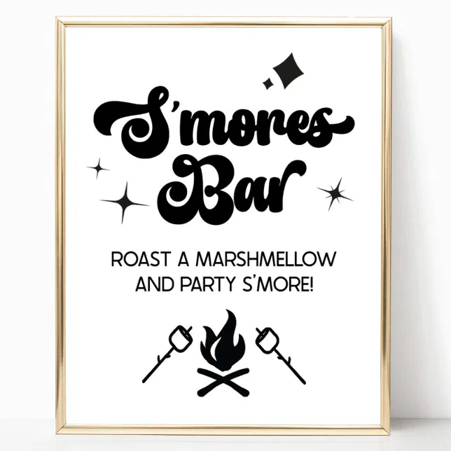 S'Mores Bar Marshmallow Roast Let's Party Sign | Zazzle
