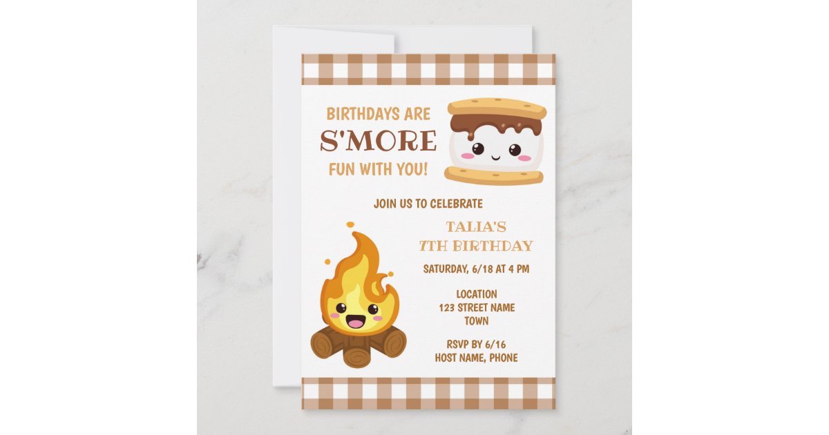 Smores Birthday Invitation | Zazzle