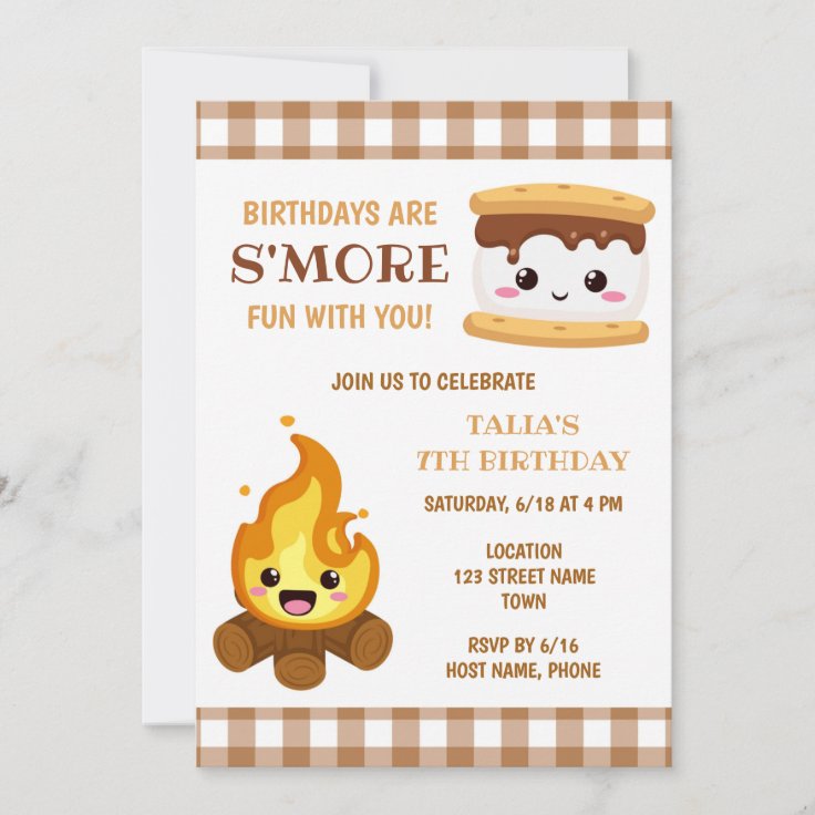 Smores Birthday Invitation | Zazzle