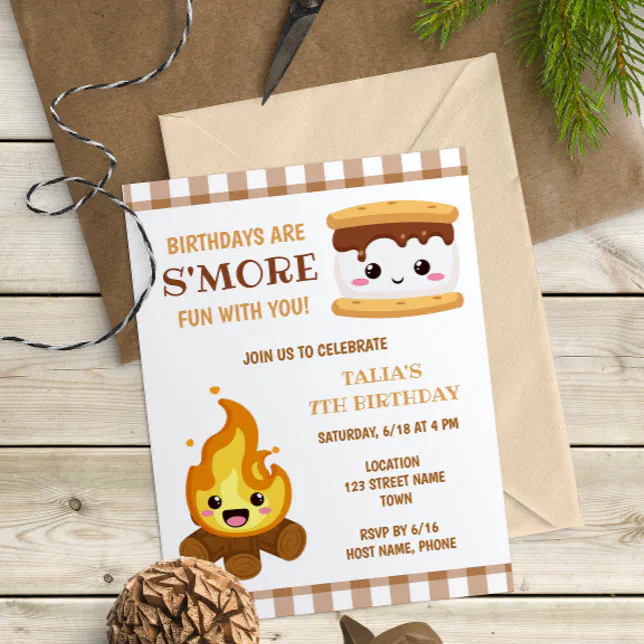 Smores Birthday Invitation | Zazzle