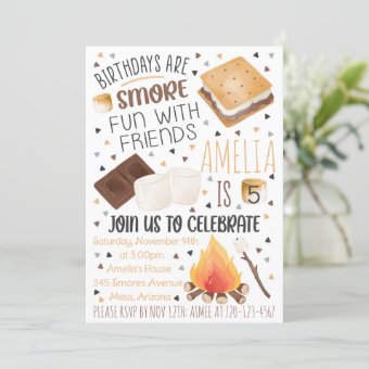 Smores Birthday Invitation, Smores Invitation | Zazzle