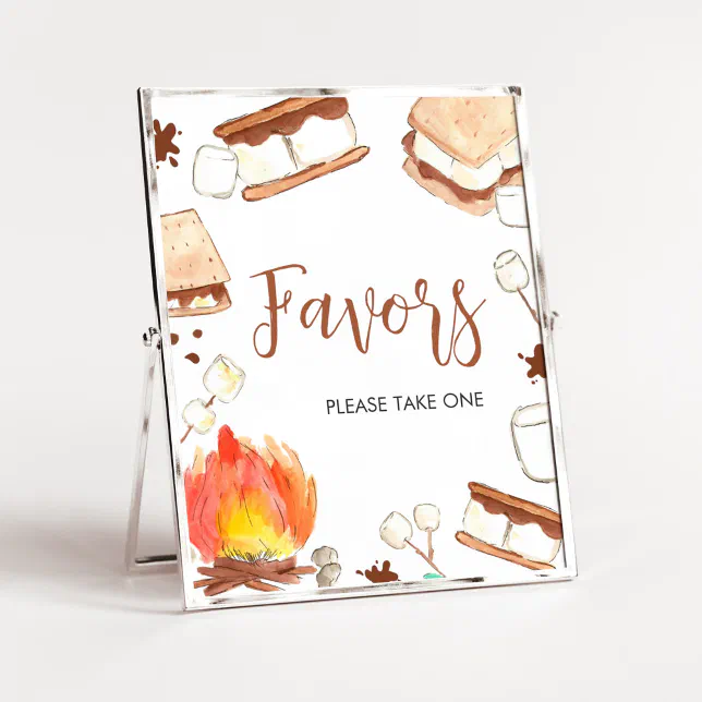 S'mores Camping Baby Shower Favors Poster | Zazzle