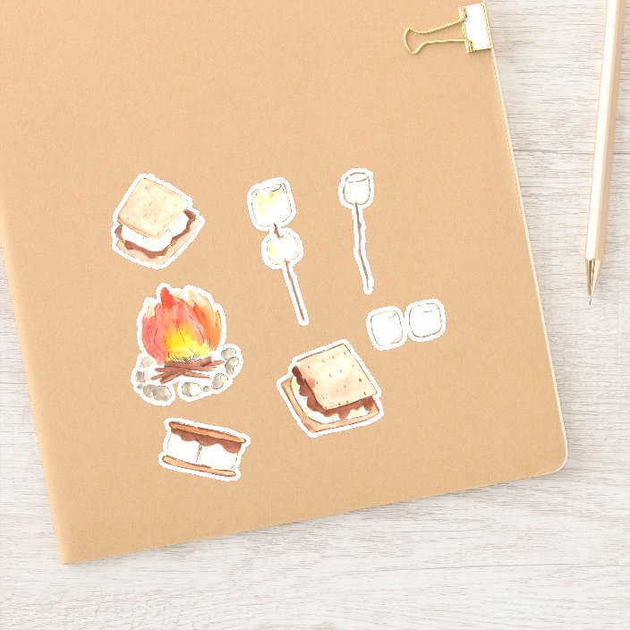 Smores camping birthday party stickers | Zazzle.com