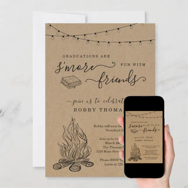 S'mores Graduation Party Invitation | Zazzle