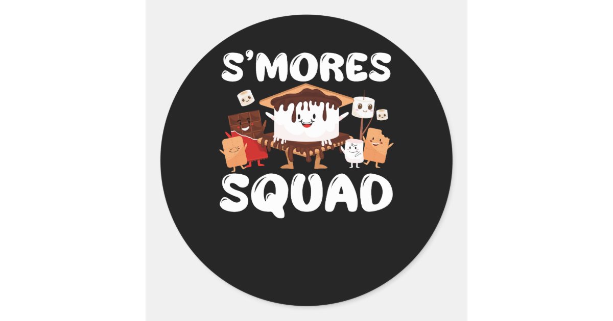 S'mores Marshmallows Funny Smores Squad Camping Ca Classic Round ...