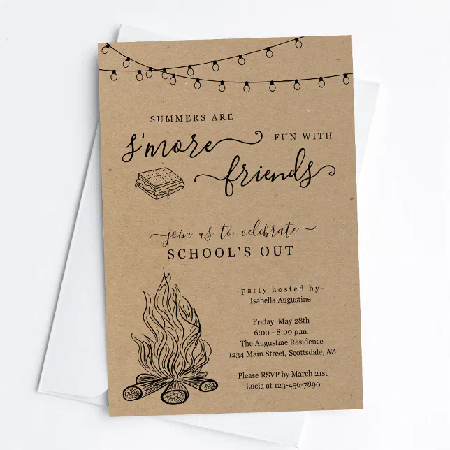 S'mores Summer End of School Year Party Invitation | Zazzle