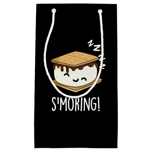 Smoring Funny Smore Puns Dark BG Small Gift Bag | Zazzle