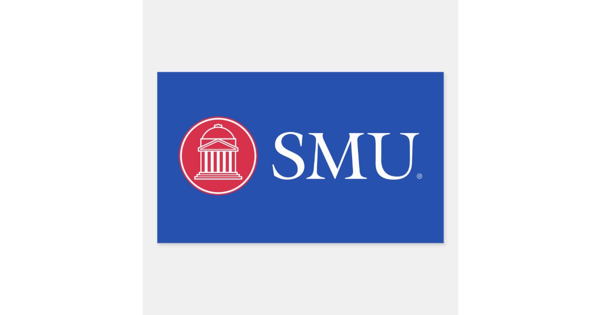 SMU Institutional Mark Rectangular Sticker | Zazzle