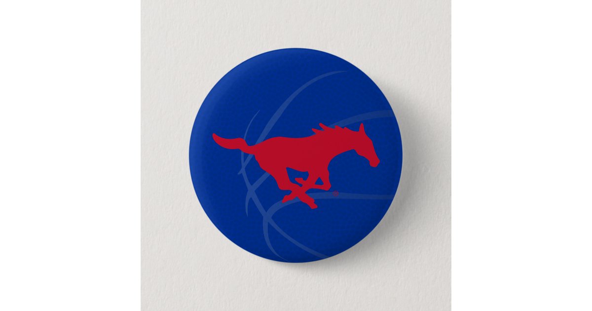 SMU Mustangs Basketball Button | Zazzle