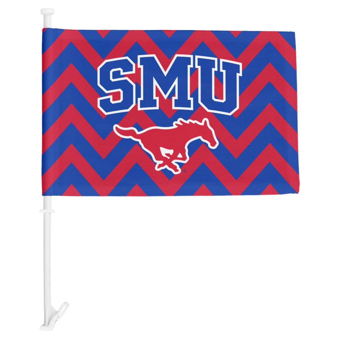 SMU Mustangs Chevron Pattern Car Flag | Zazzle