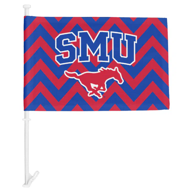 SMU Mustangs Chevron Pattern Car Flag | Zazzle