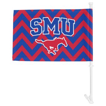 SMU Mustangs Chevron Pattern Car Flag | Zazzle
