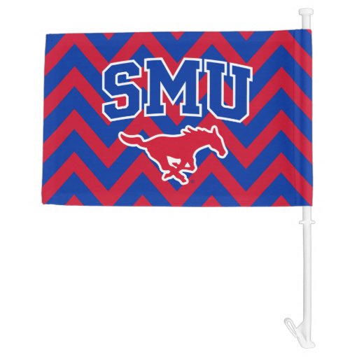 SMU Mustangs Chevron Pattern Car Flag | Zazzle