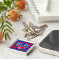SMU Mustangs Chevron Pattern Keychain | Zazzle