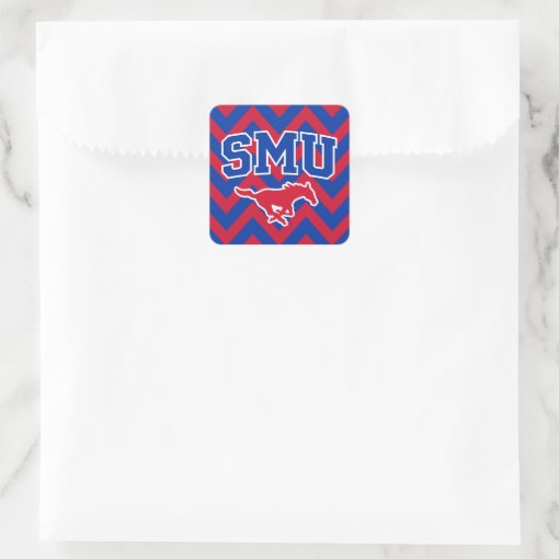 SMU Mustangs Chevron Pattern Square Sticker | Zazzle