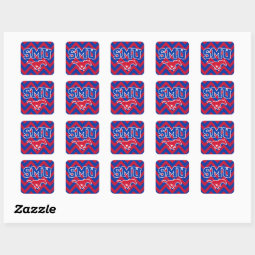 SMU Mustangs Chevron Pattern Square Sticker | Zazzle