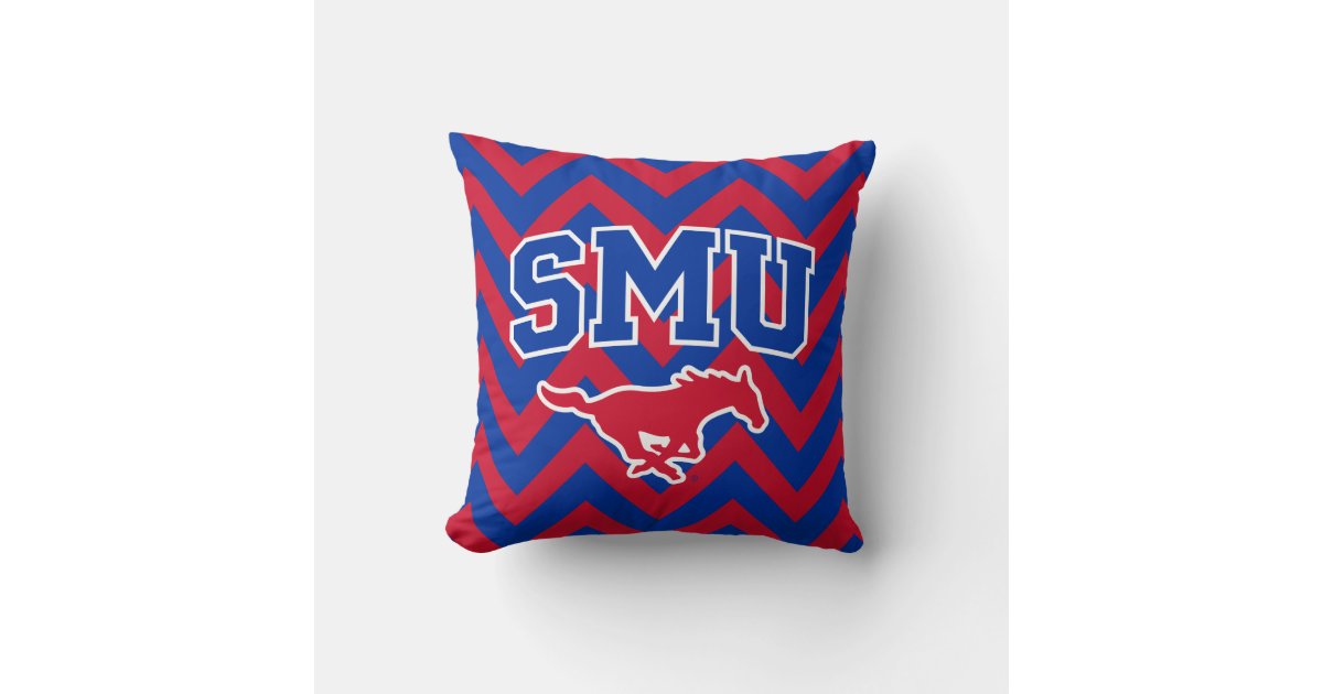 SMU Mustangs Chevron Pattern Throw Pillow | Zazzle