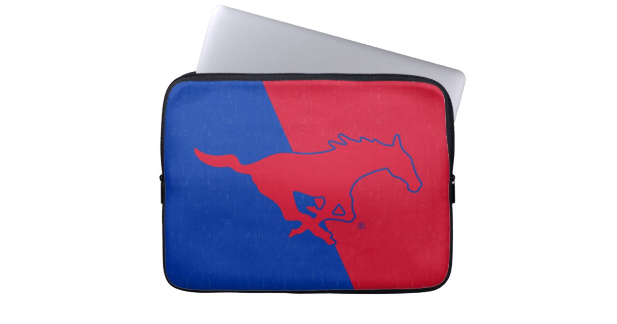 SMU Mustangs Color Block Distressed Laptop Sleeve | Zazzle
