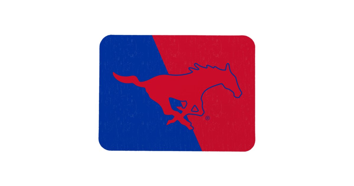 SMU Mustangs Color Block Distressed Magnet | Zazzle